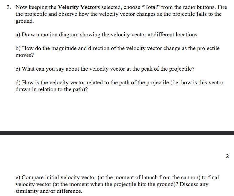 Solved Now keeping the Velocity Vectors selected, choose | Chegg.com