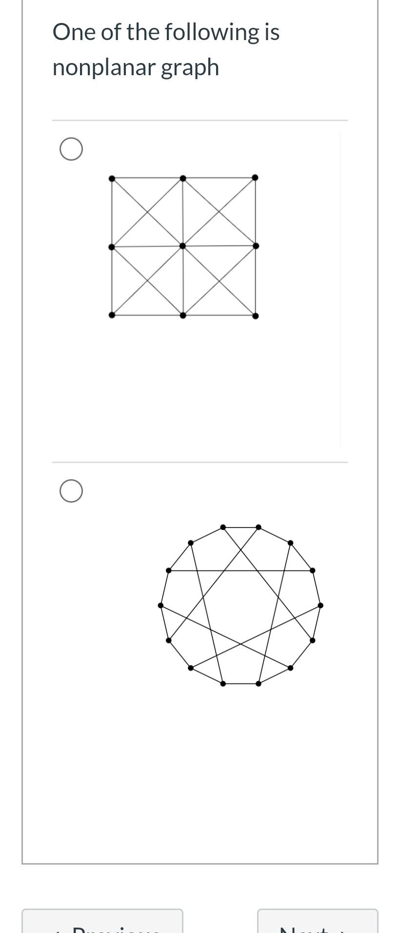 Solved One of the following is nonplanar graph . | Chegg.com