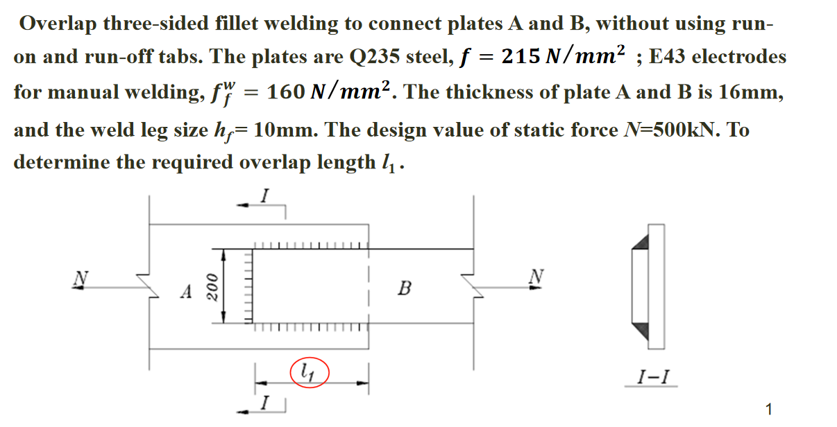 Solved Overlap three-sided fillet welding to connect plates | Chegg.com