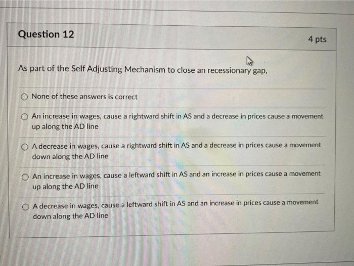 Solved Question 12 4 pts As part of the Self Adjusting | Chegg.com