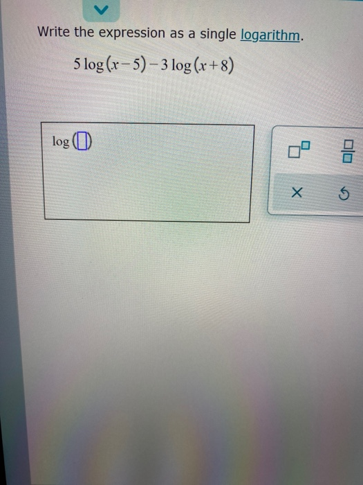 Solved Write the expression as a single logarithm. 5 log (r | Chegg.com