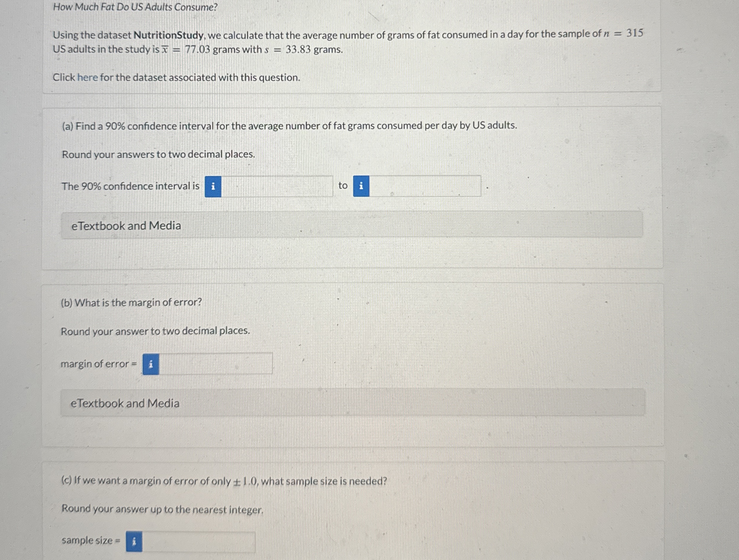 Solved How Much Fat Do US Adults Consume?Using the dataset | Chegg.com