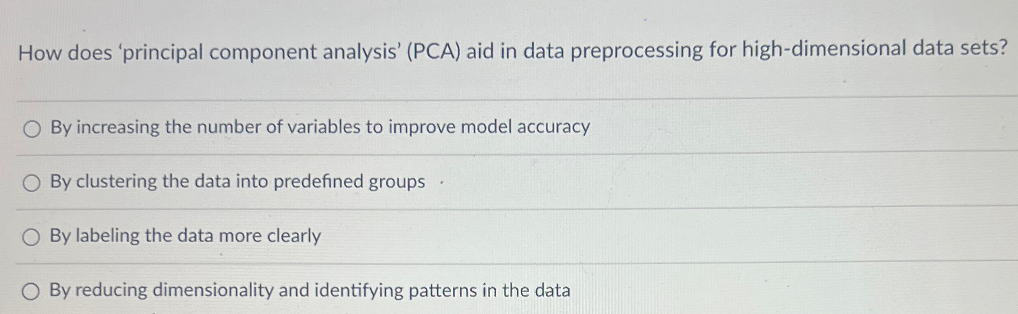 Solved How does 'principal component analysis' (PCA) ﻿aid in | Chegg.com