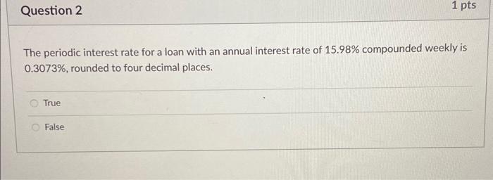 Solved The periodic interest rate for a loan with an annual | Chegg.com