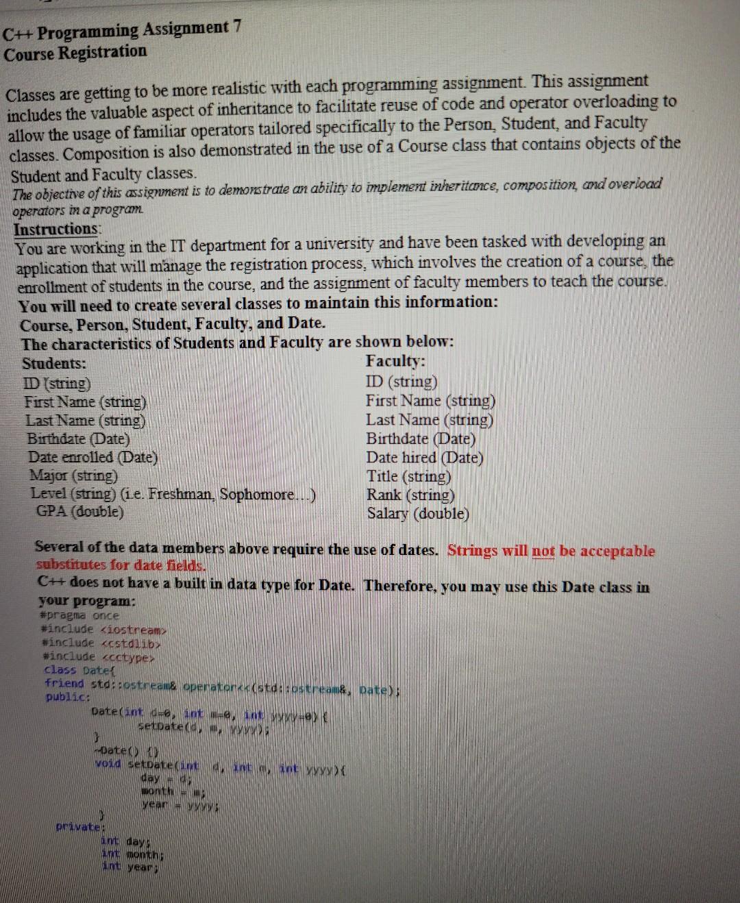 Solved CH Programming Assignment 7 Course Registration | Chegg.com