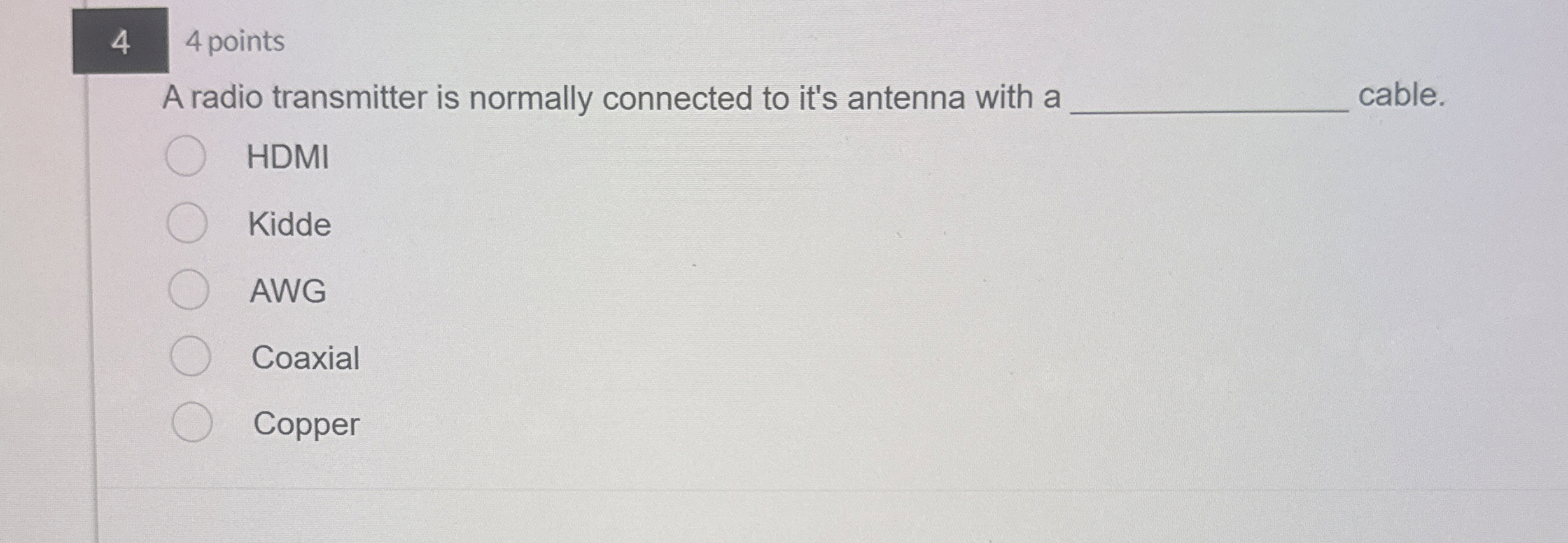 Solved 44 ﻿pointsA radio transmitter is normally connected | Chegg.com