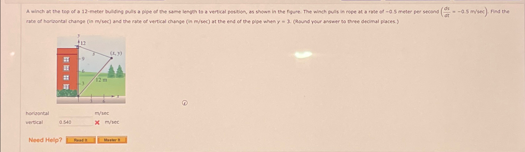 Solved rate of horizontal change (in msec ) ﻿and the rate of | Chegg.com