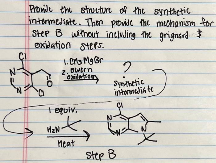 Solved Provide the strueture of the synthetic intermediate. | Chegg.com