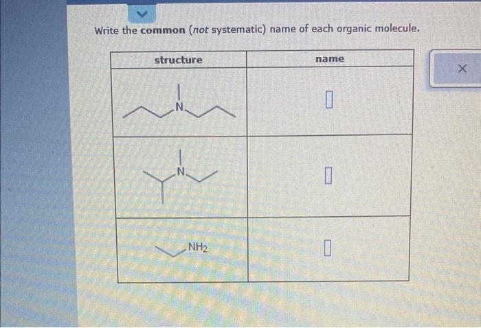 Solved Write the common (not systematic) name of each | Chegg.com