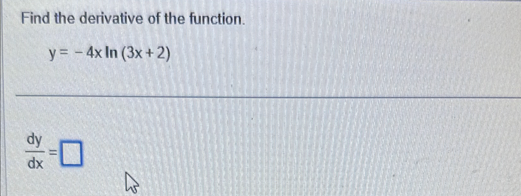Solved Find the derivative of the | Chegg.com