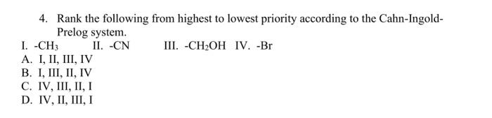 Solved Rank the following from highest to lowest priority | Chegg.com