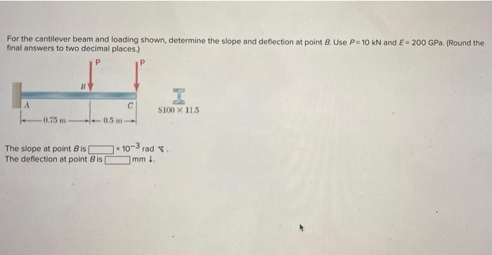 Solved For the cantilever beam and loading shown, determine | Chegg.com