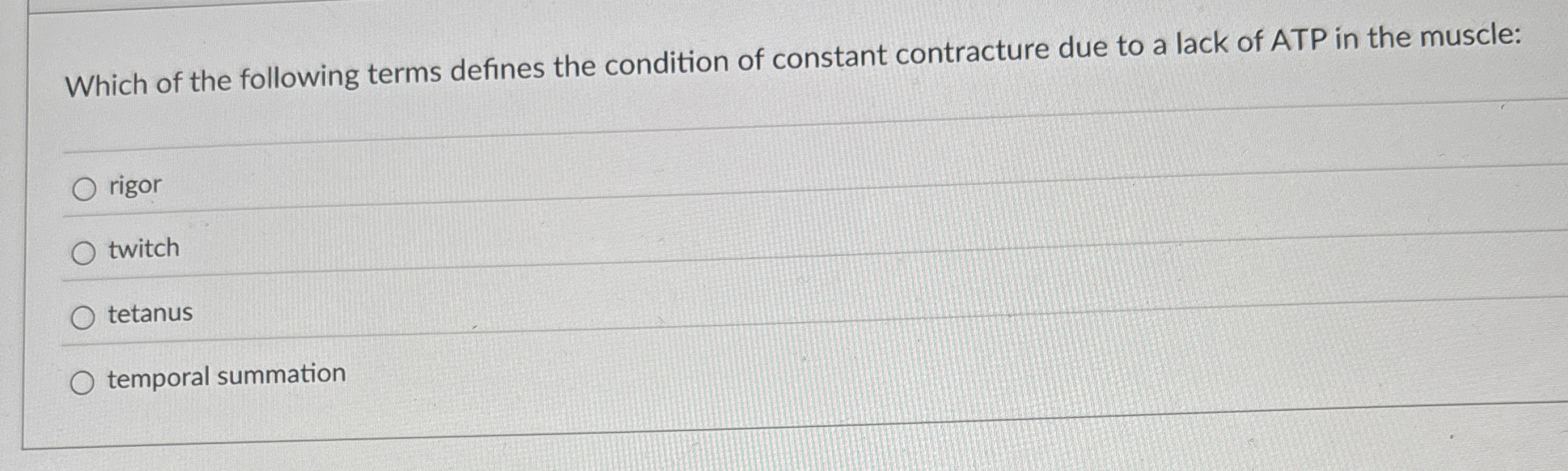 Solved Which of the following terms defines the condition of | Chegg.com