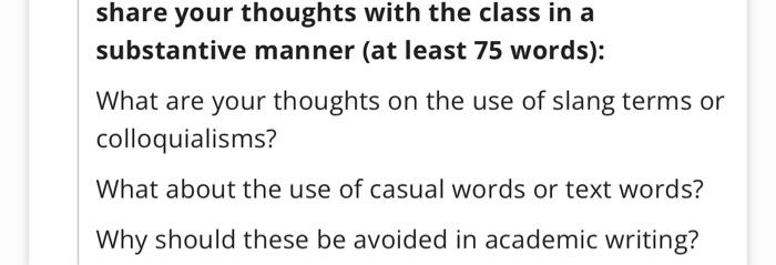Solved Question 1:In few words (75 or 100); give your | Chegg.com