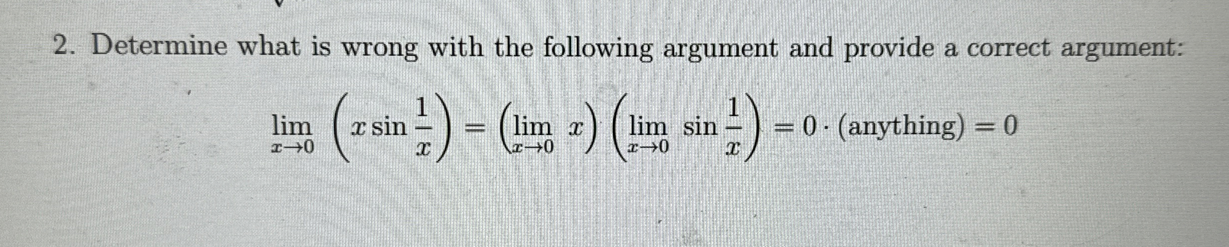 Solved Determine what is wrong with the following argument | Chegg.com