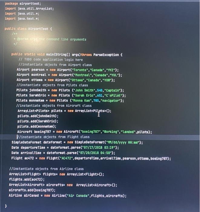 Solved airline.java is spolt into 2 pictures. you fill find | Chegg.com