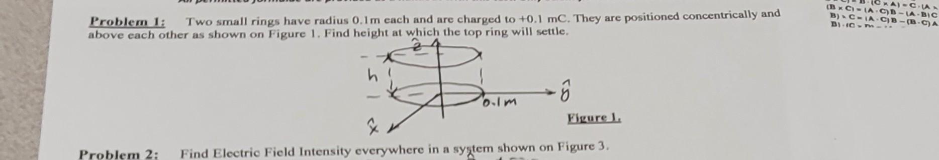 Solved Problem 1: Two small rings have radius 0.1 m each and | Chegg.com