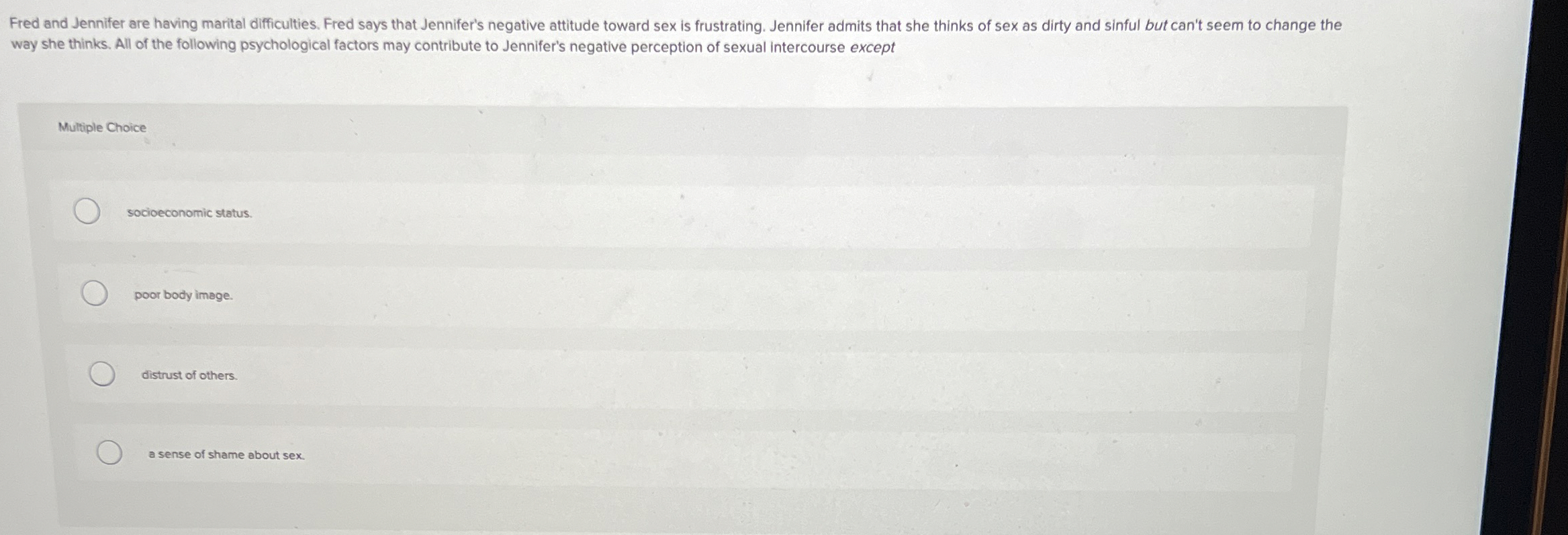 Solved way she thinks. All of the following psychological | Chegg.com