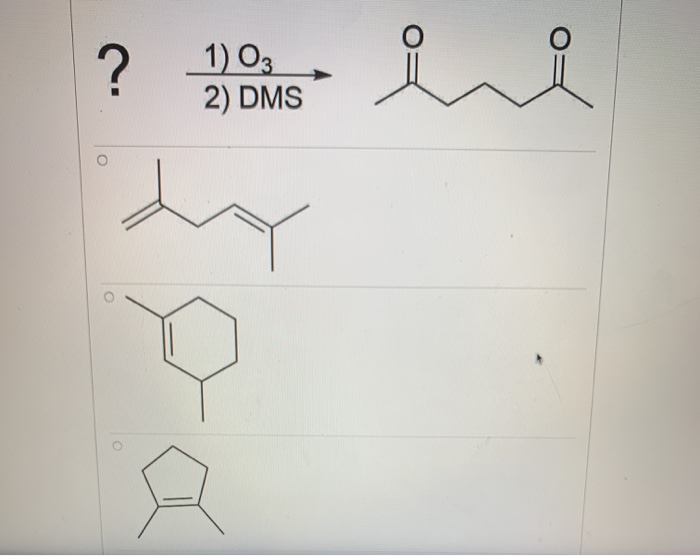 Solved 1) 03 2) DMS о What is the major product of the | Chegg.com