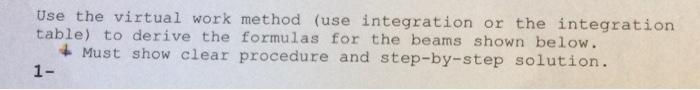 Solved Use the virtual work method (use integration or the | Chegg.com