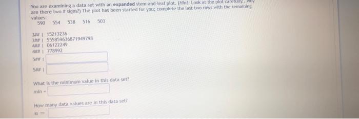 Solved You are examining a data set with an expanded | Chegg.com