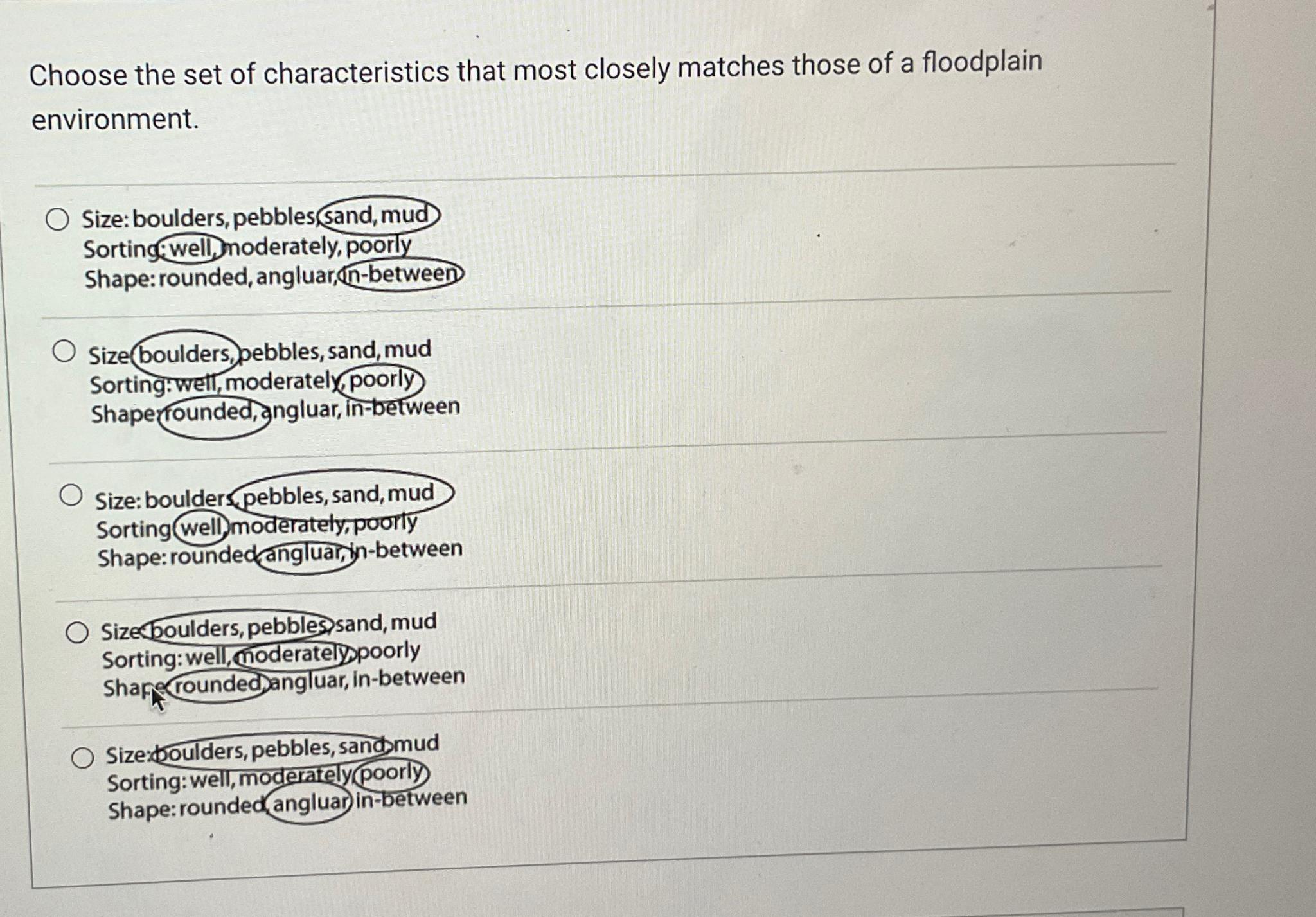 Solved Choose the set of characteristics that most closely | Chegg.com