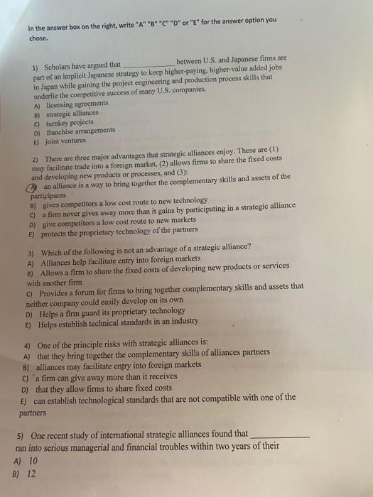 Solved In the answer box on the right, write "A" "B" "C" "D" | Chegg.com