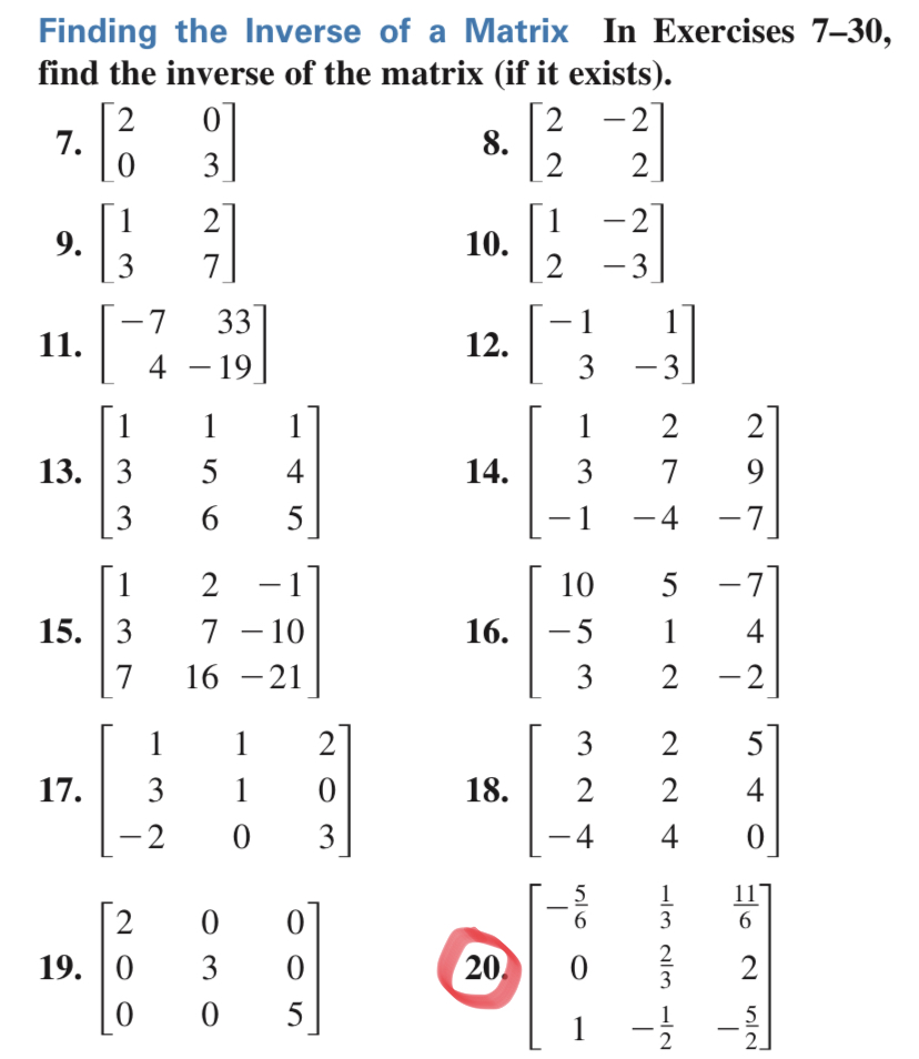 Solved Finding the Inverse of a Matrix In Exercises | Chegg.com