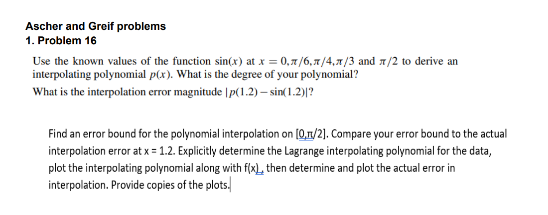 Solved Ascher and Greif problemsProblem 16Use the known | Chegg.com