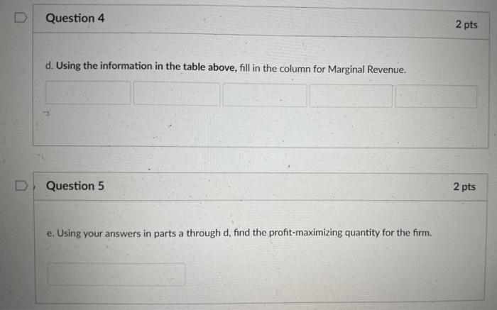 Solved Consider the total cost given in the following table. | Chegg.com
