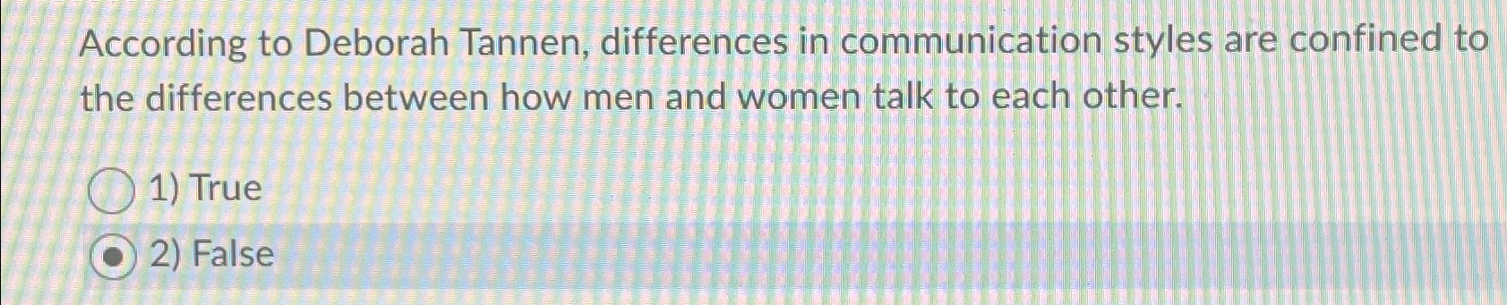 Solved According to Deborah Tannen, differences in | Chegg.com