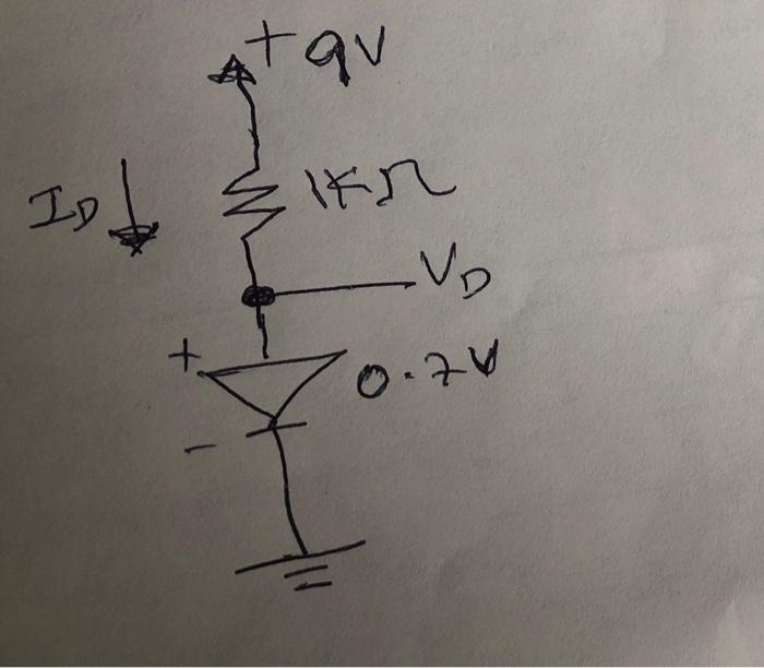 Solved For the given diode circuit evaluate VD and ID. | Chegg.com