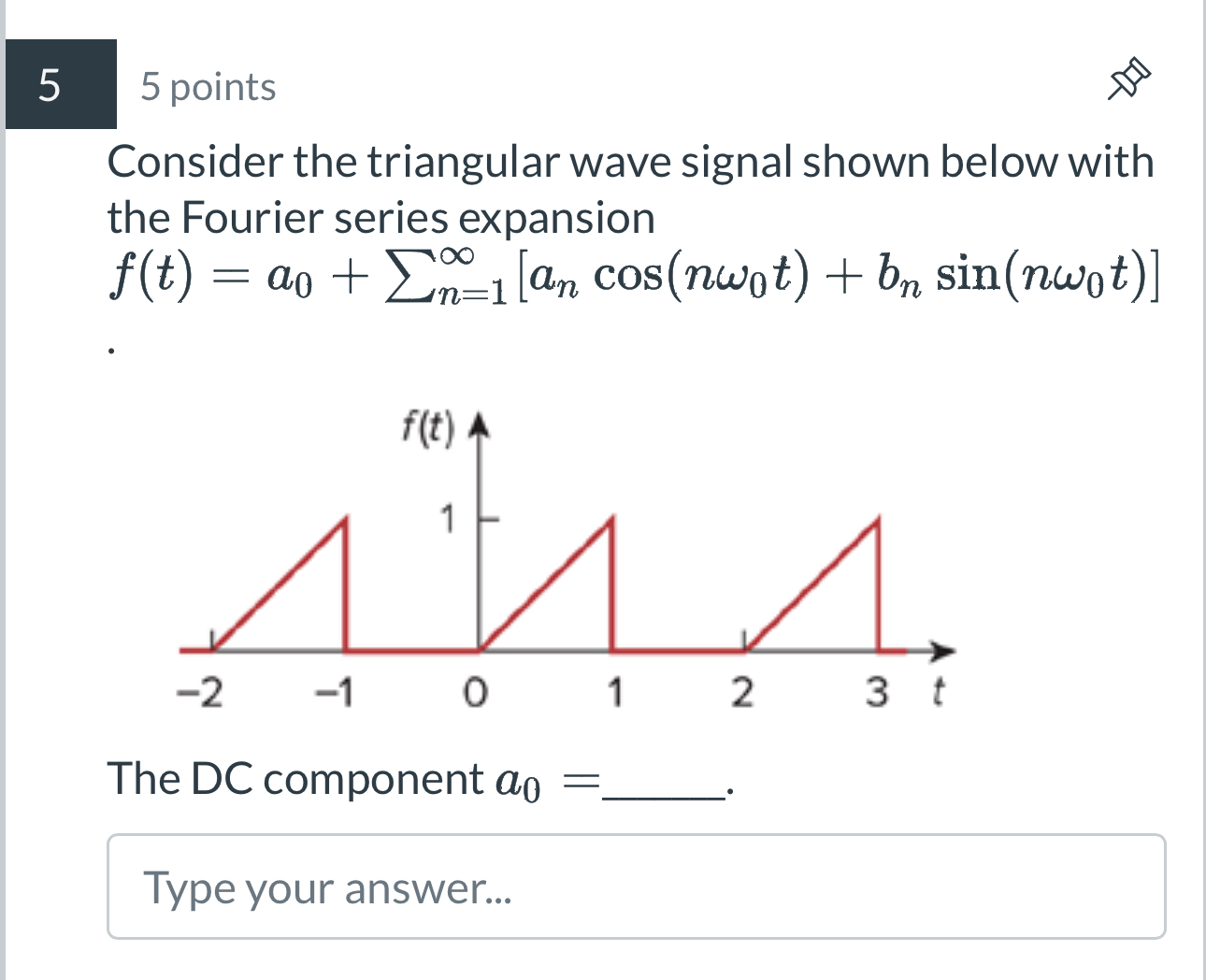 Solved 55 ﻿pointsConsider the triangular wave signal shown | Chegg.com