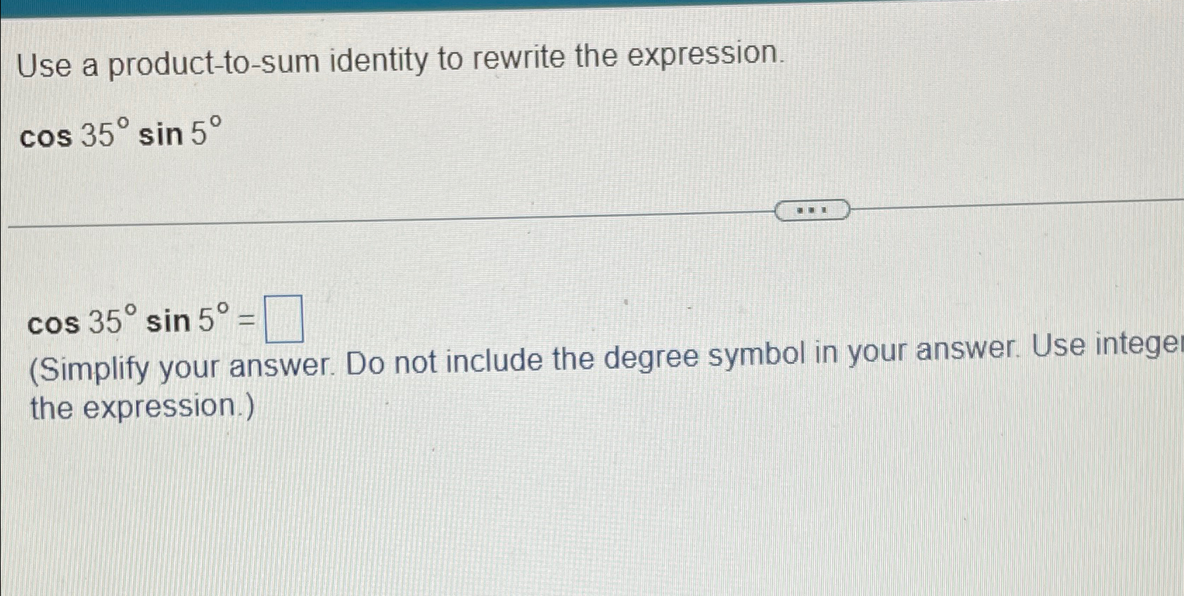 Solved Use a product-to-sum identity to rewrite the | Chegg.com