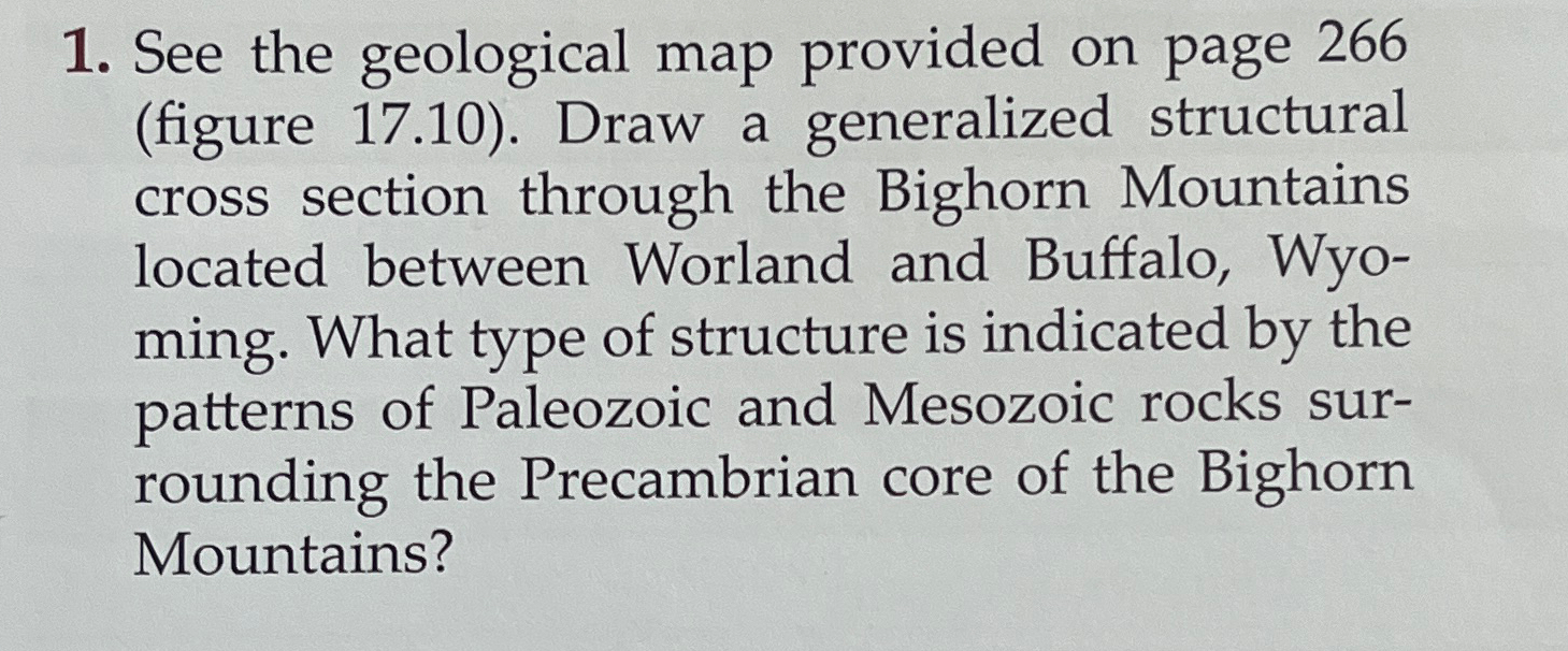 Solved See the geological map provided on page 266 (figure | Chegg.com