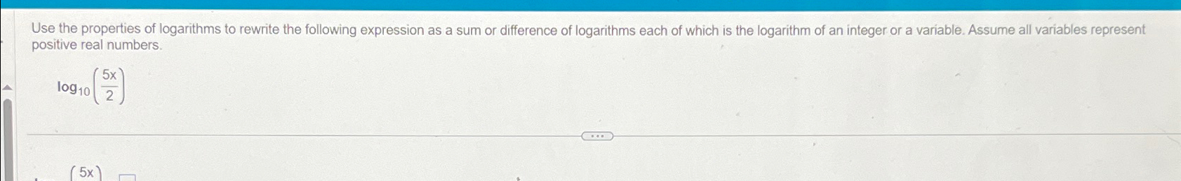 Solved Use the properties of logarithms to rewrite the | Chegg.com