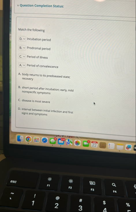 Solved Question Completion Status:Match the | Chegg.com