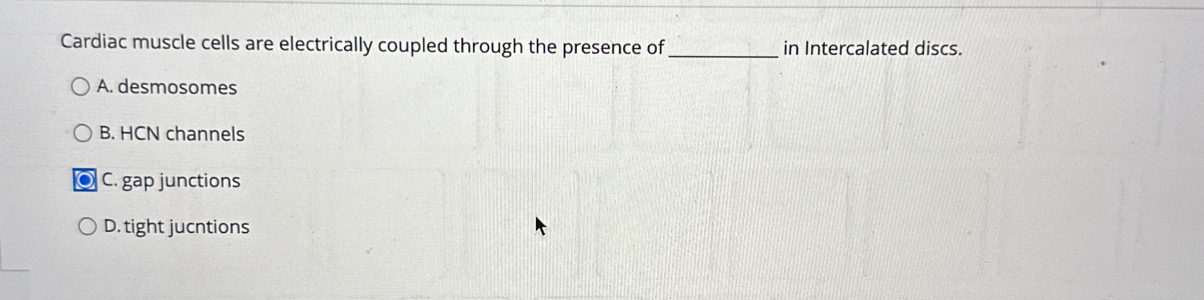 Solved Cardiac muscle cells are electrically coupled through | Chegg.com