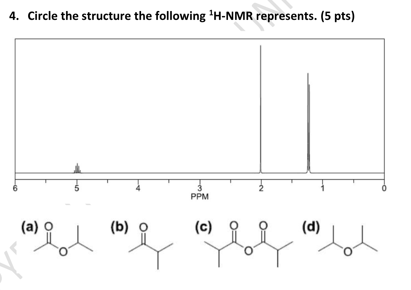 Solved Circle the structure the following ?1H-NMR | Chegg.com