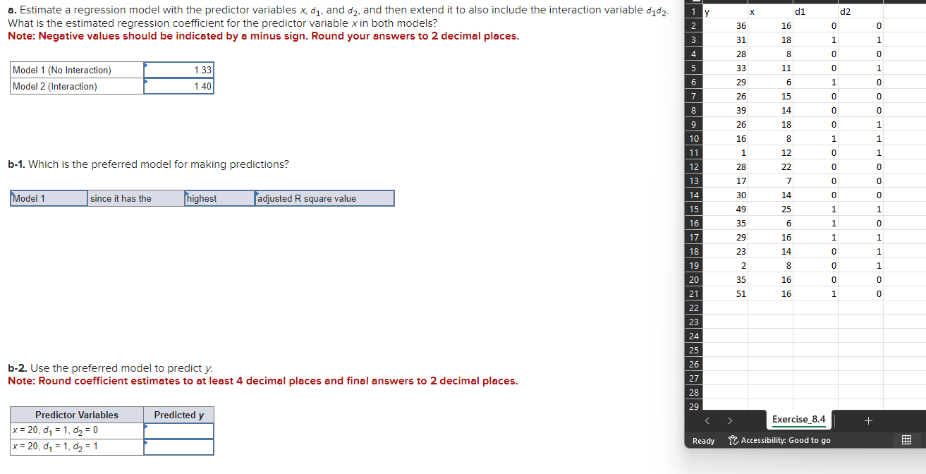 Solved a. ﻿Estimate a regression model with the predictor | Chegg.com