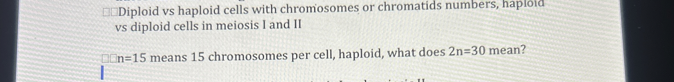 Solved Diploid vs haploid cells with chromosomes or | Chegg.com