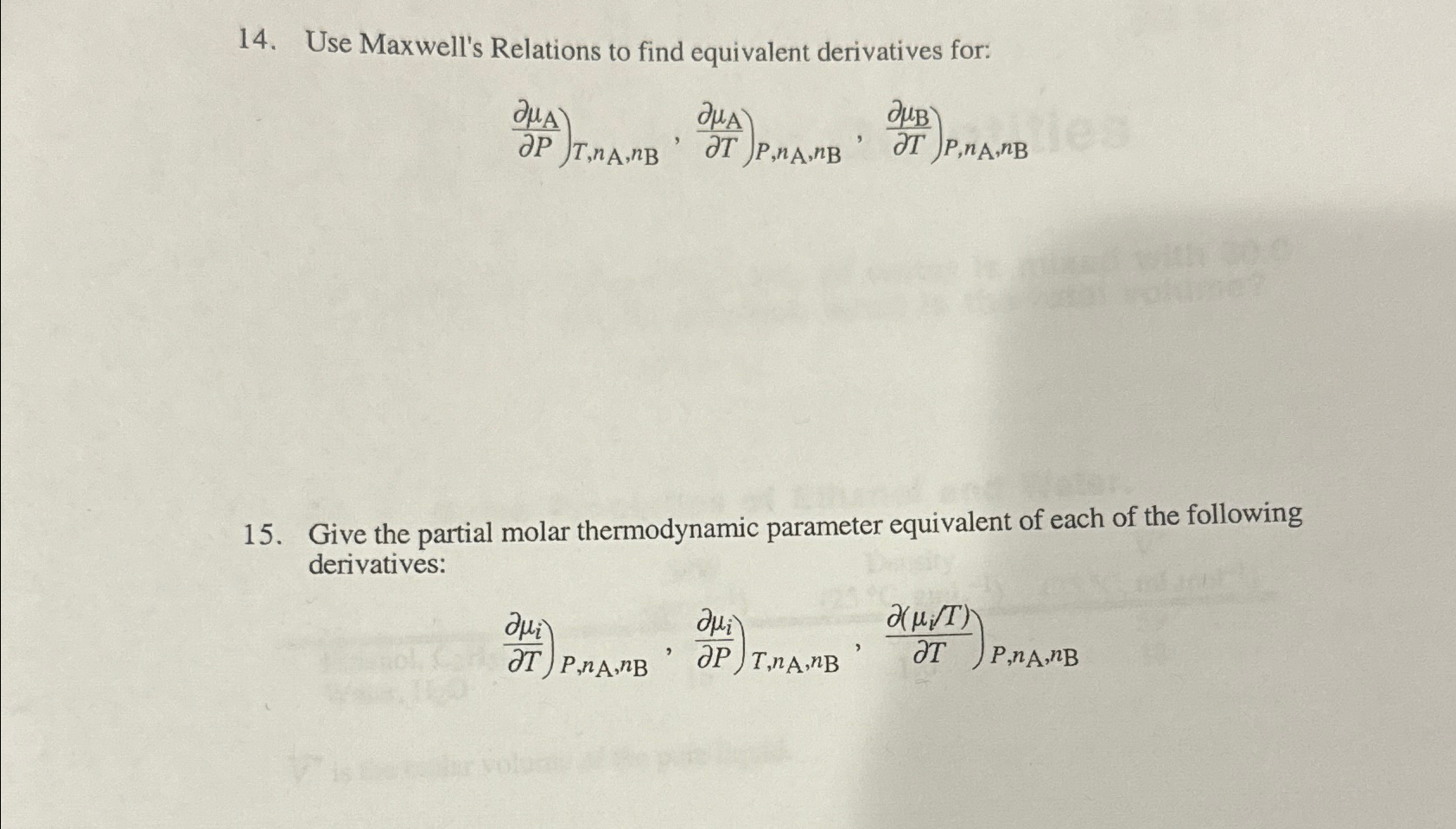 Solved Use Maxwell's Relations to find equivalent | Chegg.com
