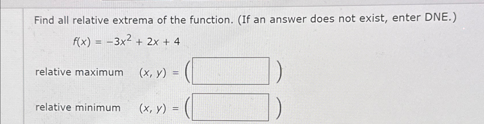 Solved Find all relative extrema of the function. (If an | Chegg.com
