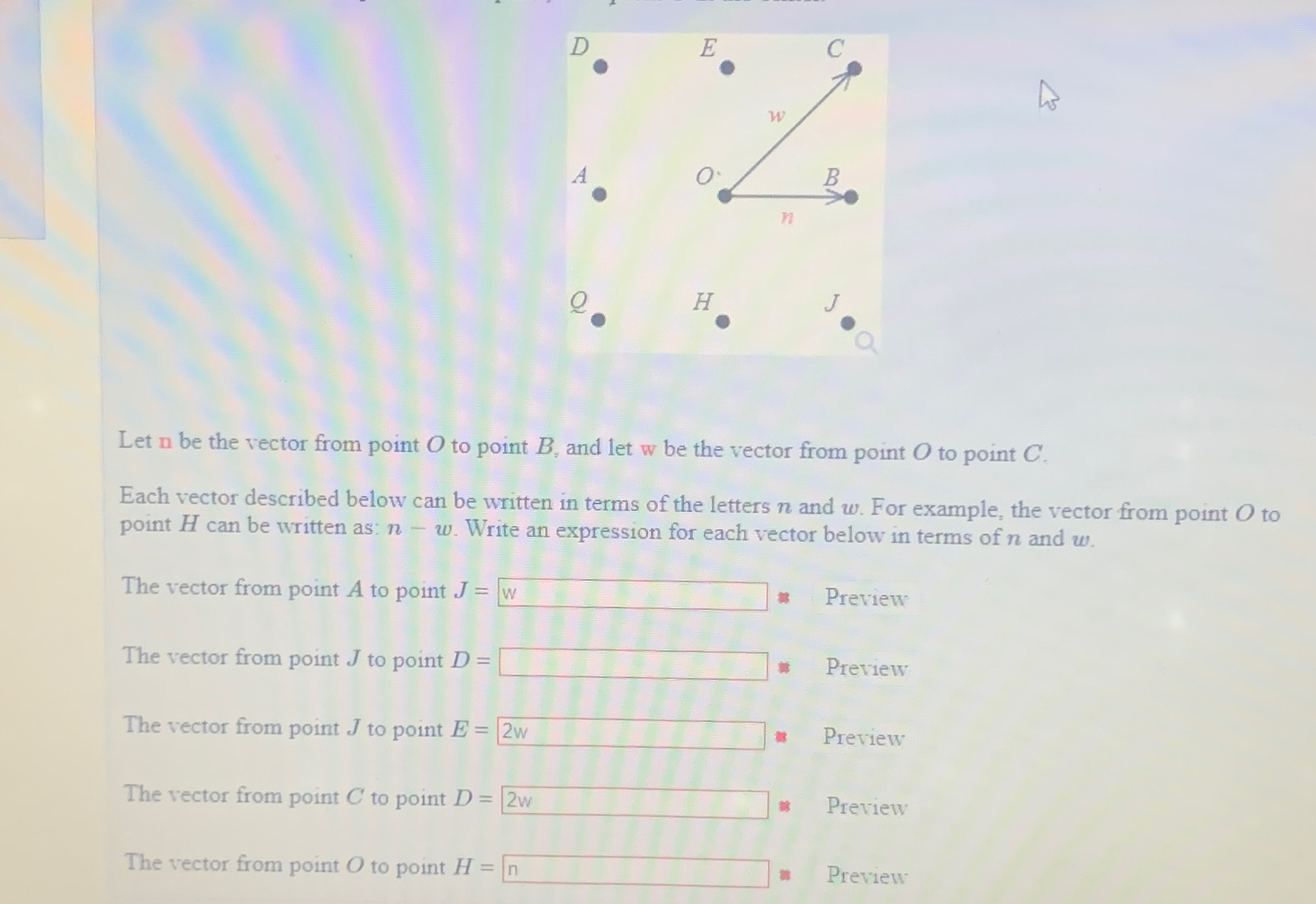 Solved Let n be the vector from point O ﻿to point B, ﻿and | Chegg.com