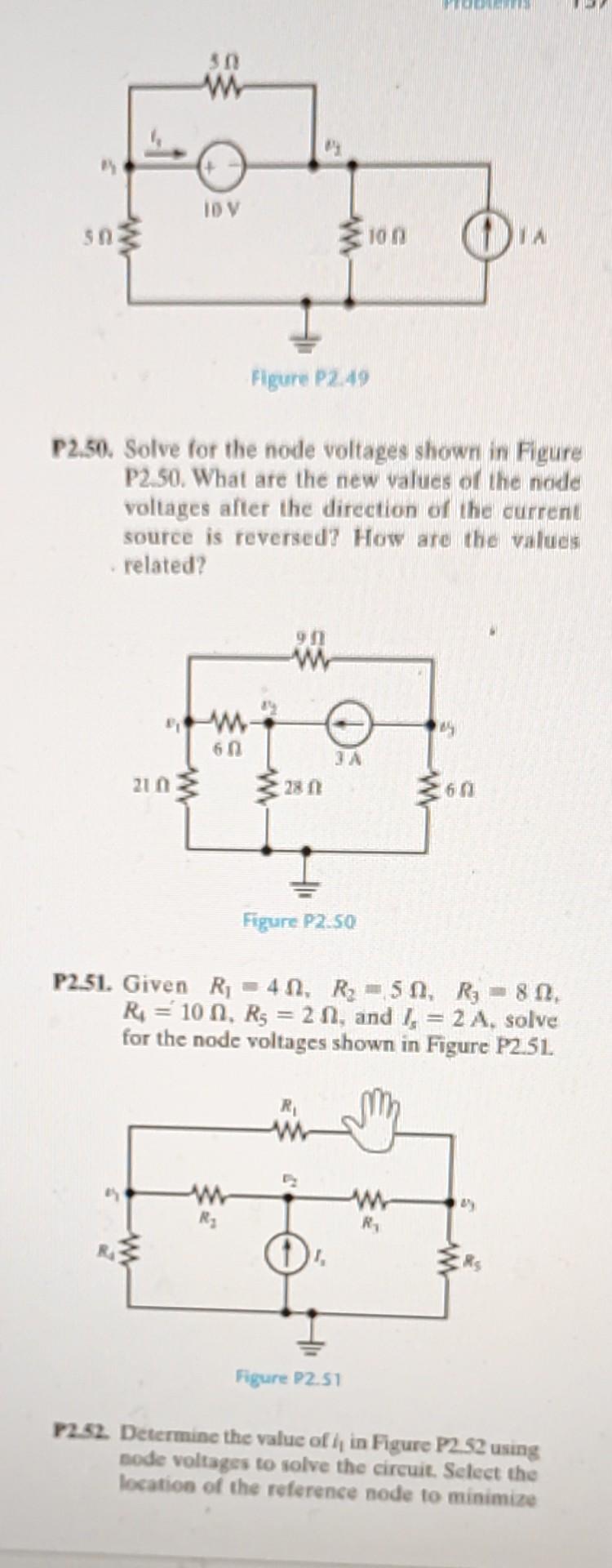 Solved **P2.48. Write equations and solve for the node | Chegg.com