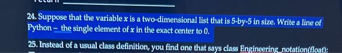 Solved 24. Suppose that the variable x is a two-dimensional | Chegg.com