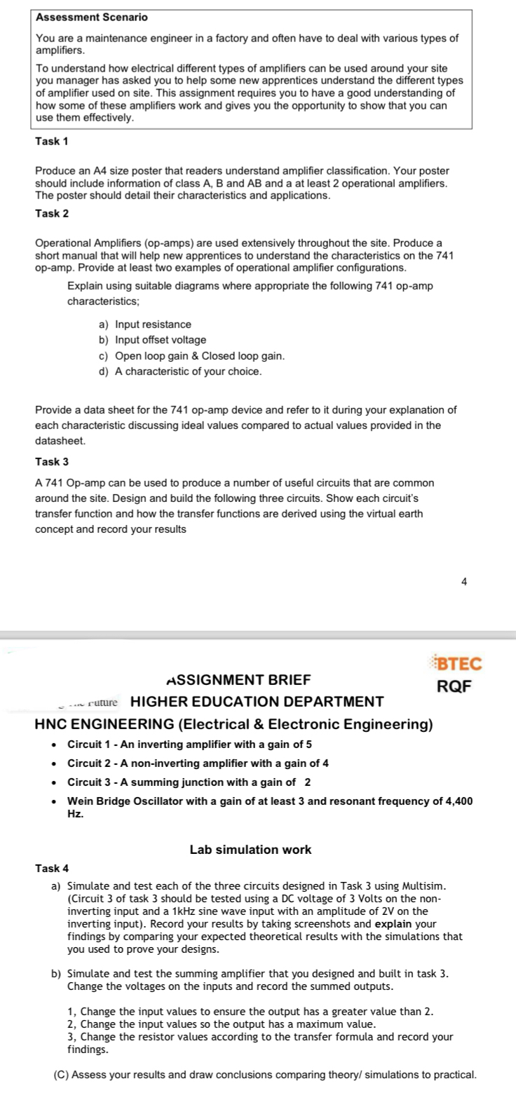 Solved Assessment ScenarioYou are a maintenance engineer in | Chegg.com
