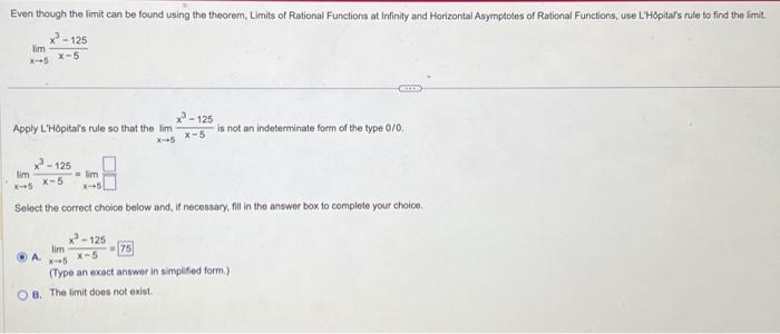 Solved Even though the limit can be found using the theorem, | Chegg.com