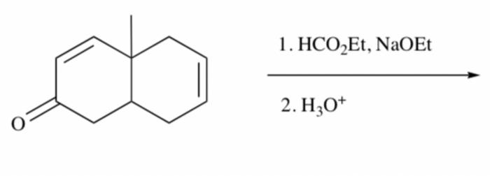 Solved 1. NaOH 2. H2SO41. HCO2Et,NaOEt 2. H3O+ | Chegg.com