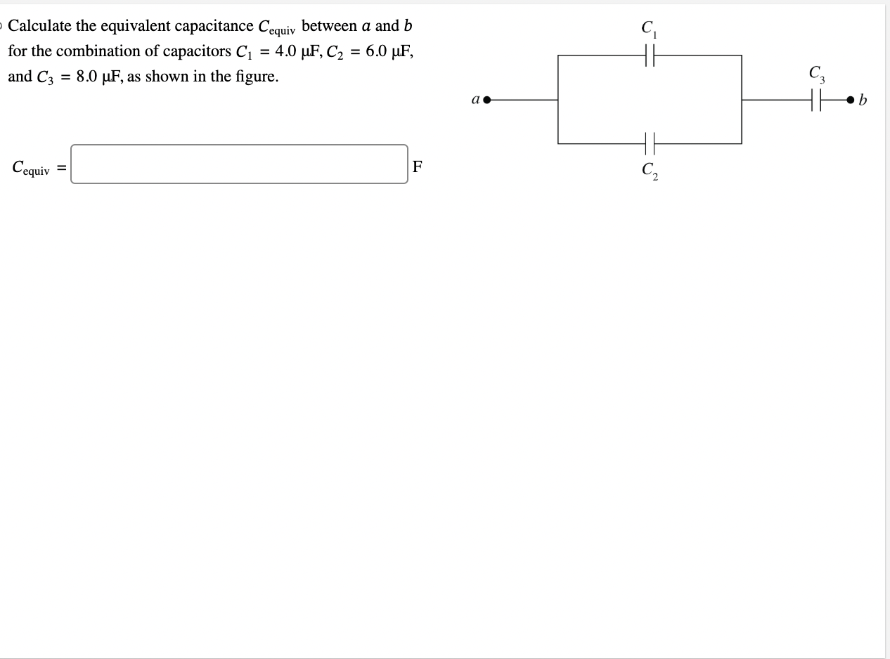 Solved Calculate the equivalent capacitance Cequiv ﻿between | Chegg.com